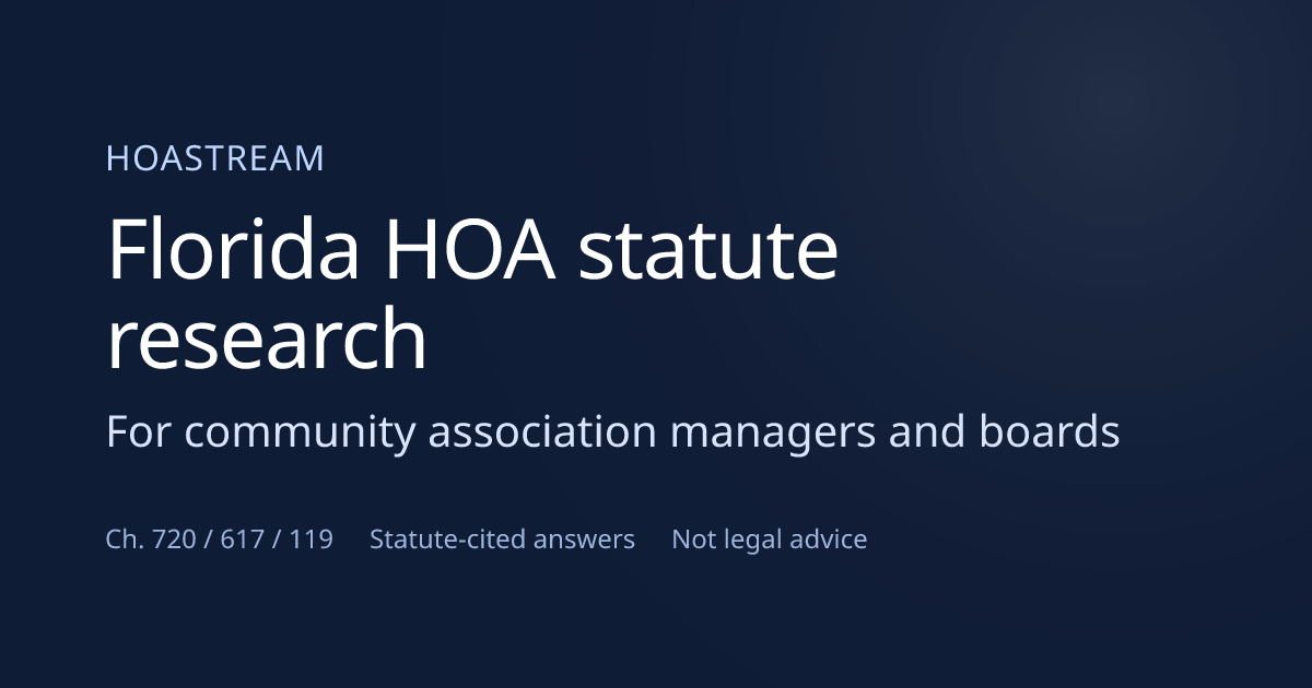 Florida HOA budget + reserves annual cycle: board fiduciary discipline ...